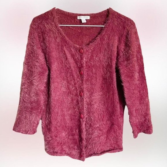 New York & Company | Sweaters | Vintage New York Co Pink Fuzzy Cardigan ...